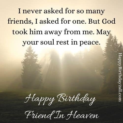 Happy Birthday Wishes For Friend- In-Heaven